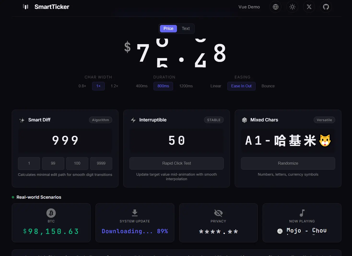 High-Performance Text Animation Library - Smart Ticker | Reactscript